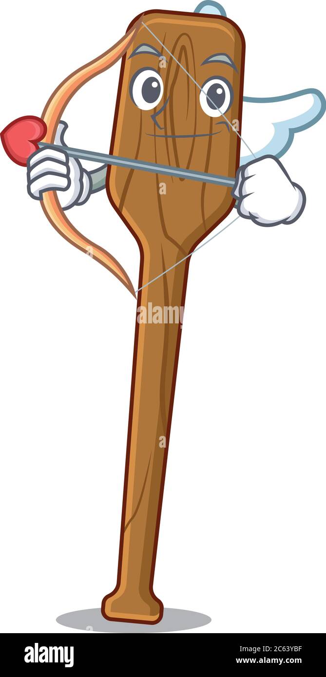 Oars in sweet romantic cupid cartoon drawing with arrow Stock Vector ...