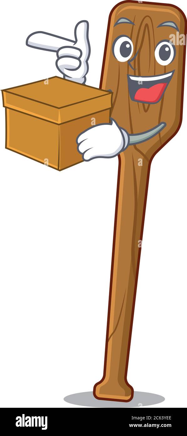 A cheerful oars cartoon design concept having a box Stock Vector Image ...