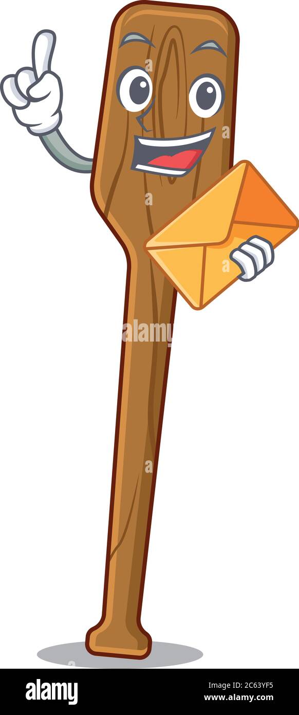A picture of cheerful oars cartoon design with brown envelope Stock ...