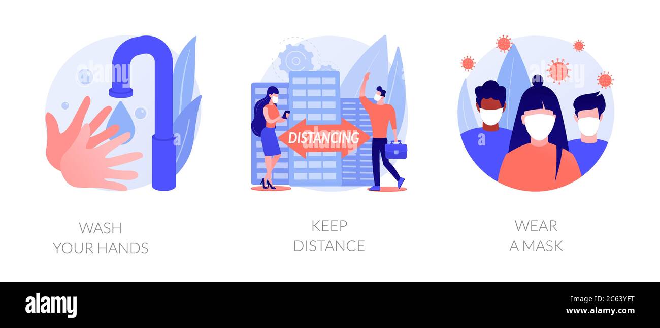 Prevent coronavirus spread abstract concept vector illustrations Stock ...