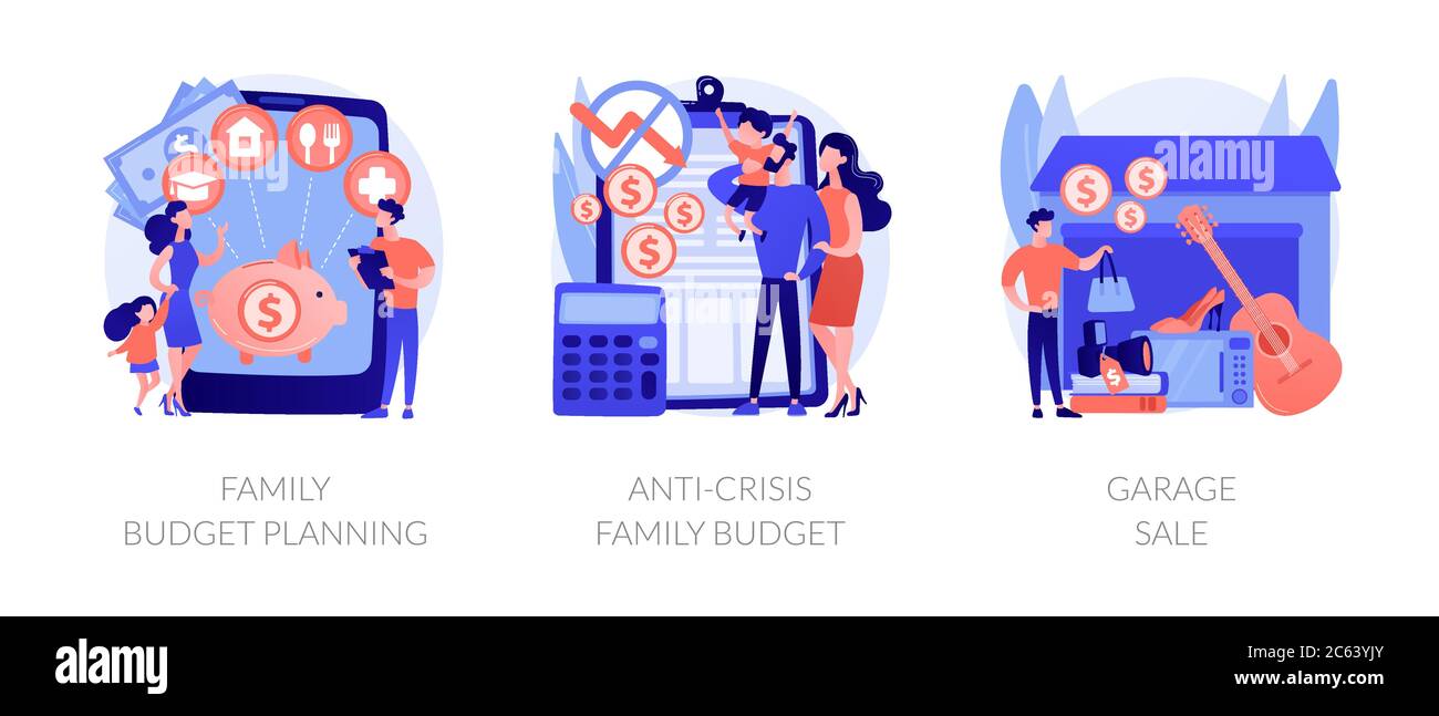 Family budget planning abstract concept vector illustrations Stock ...