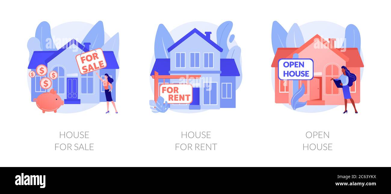 Real estate agent service abstract concept vector illustrations Stock ...