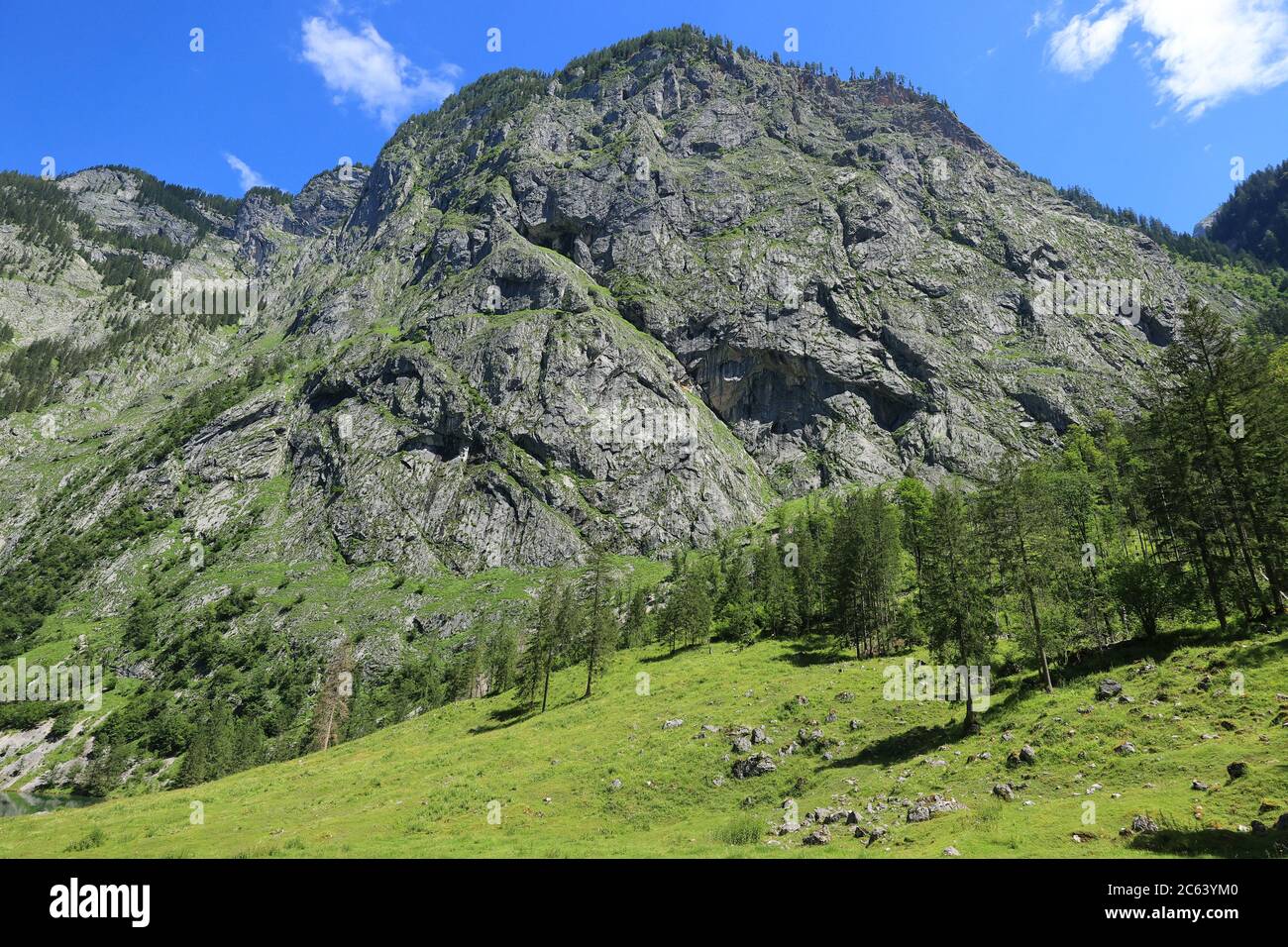 Hiking through the german alps Stock Photo - Alamy