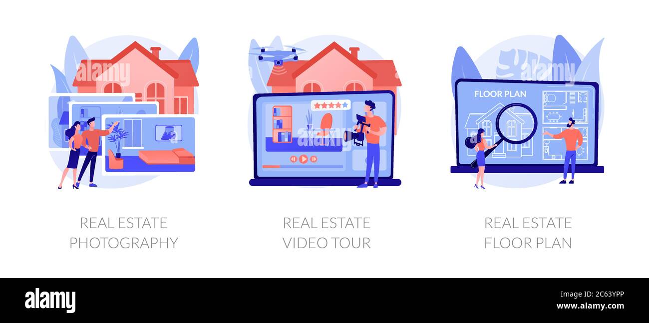 Real estate listing services abstract concept vector illustrations ...