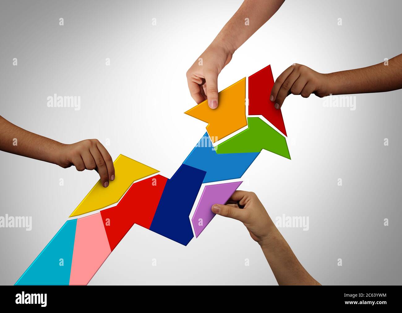 Business success team as a group of people working together setting ...