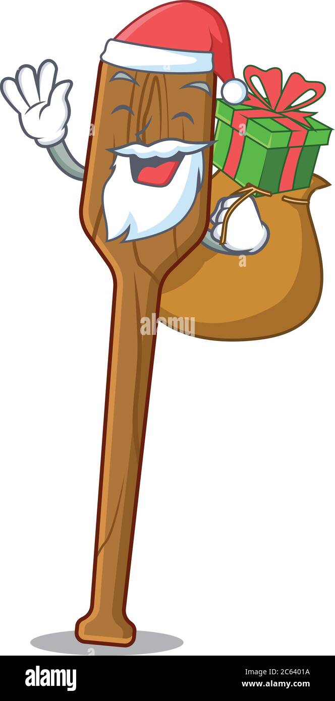 Cartoon design of oars Santa having Christmas gift Stock Vector Image ...