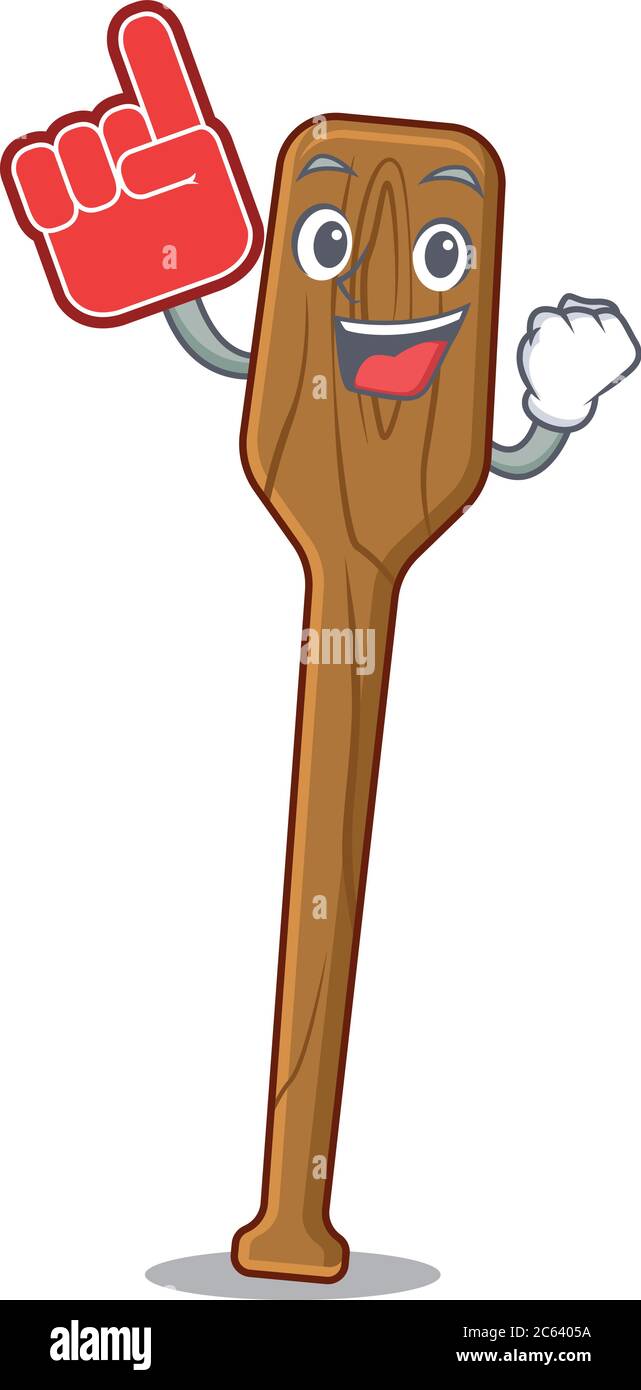 Oars in cartoon drawing character design with Foam finger Stock Vector ...
