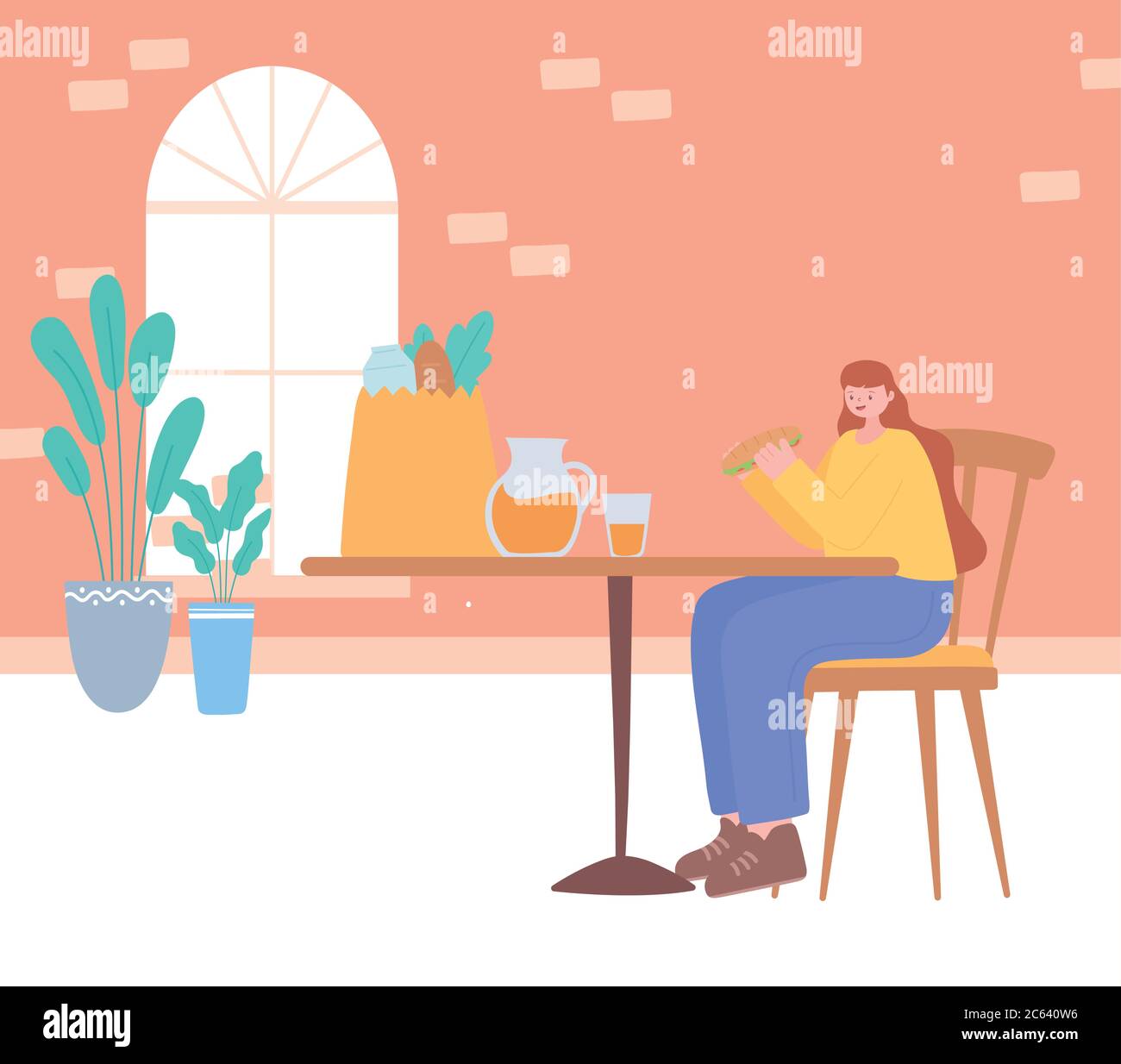 restaurant social distancing, woman eating alone in table, covid 19 ...