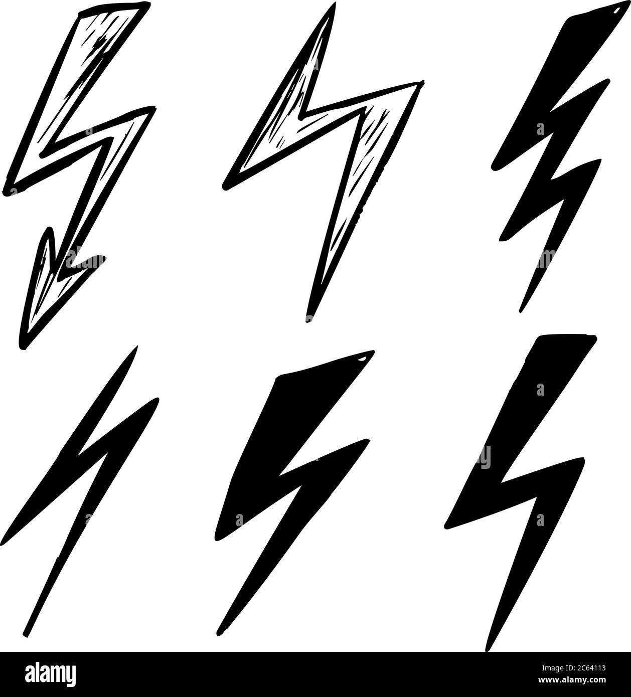 Lightning bolt hand drawn hi-res stock photography and images - Alamy