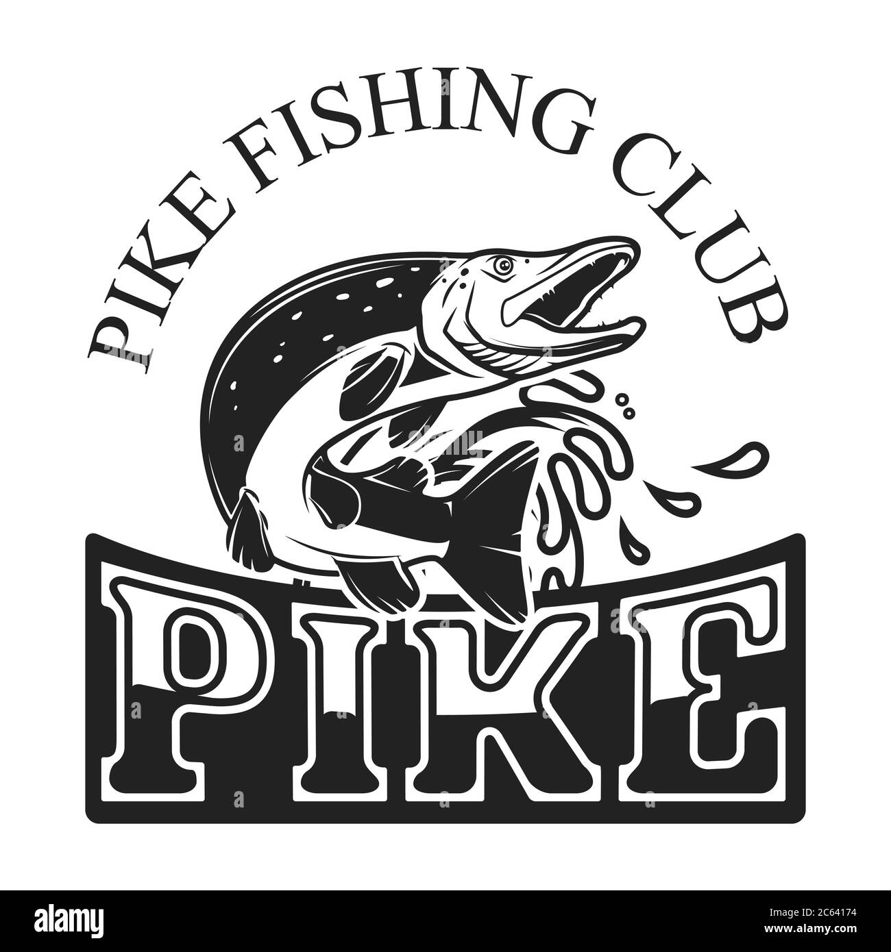 Illustration pike Cut Out Stock Images & Pictures - Alamy