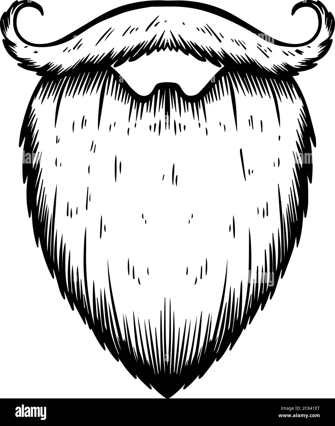 Illustration of beard in engraving style on white background. Design ...