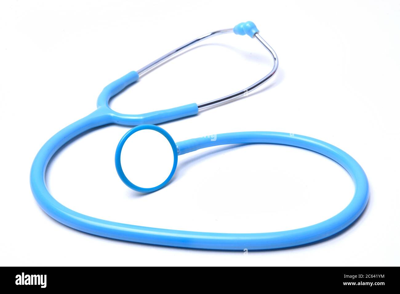 Blue stethoscope isolated over white background Stock Photo - Alamy