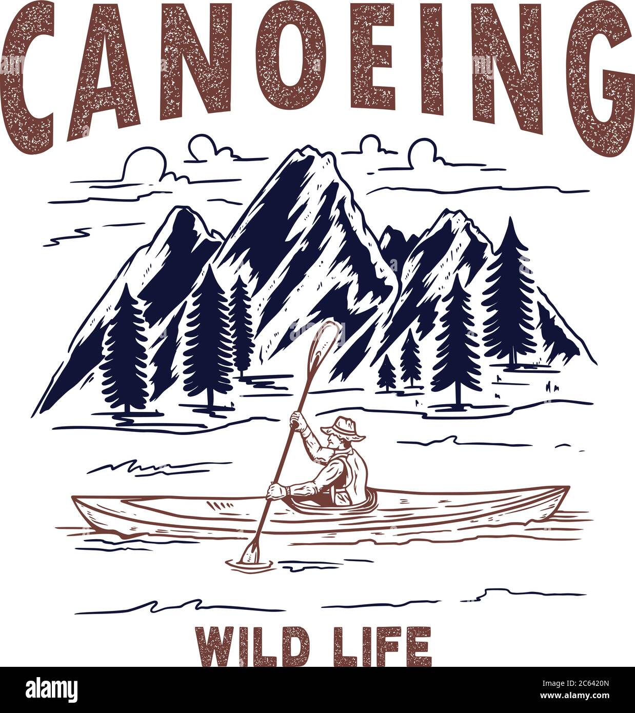 Logo canoeing black silhouette man Cut Out Stock Images & Pictures - Alamy