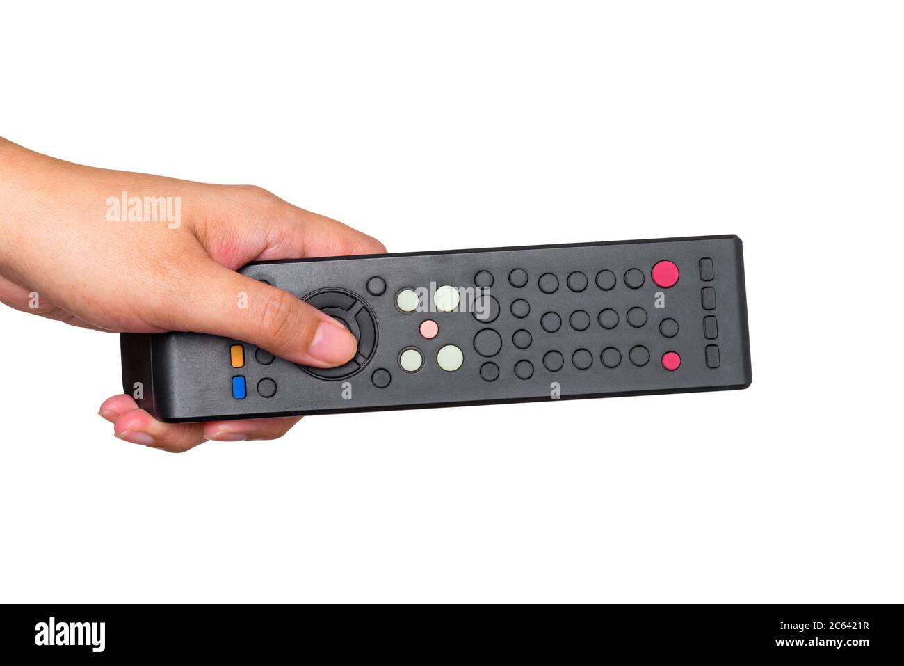 Hands hold remote controller hi-res stock photography and images - Alamy