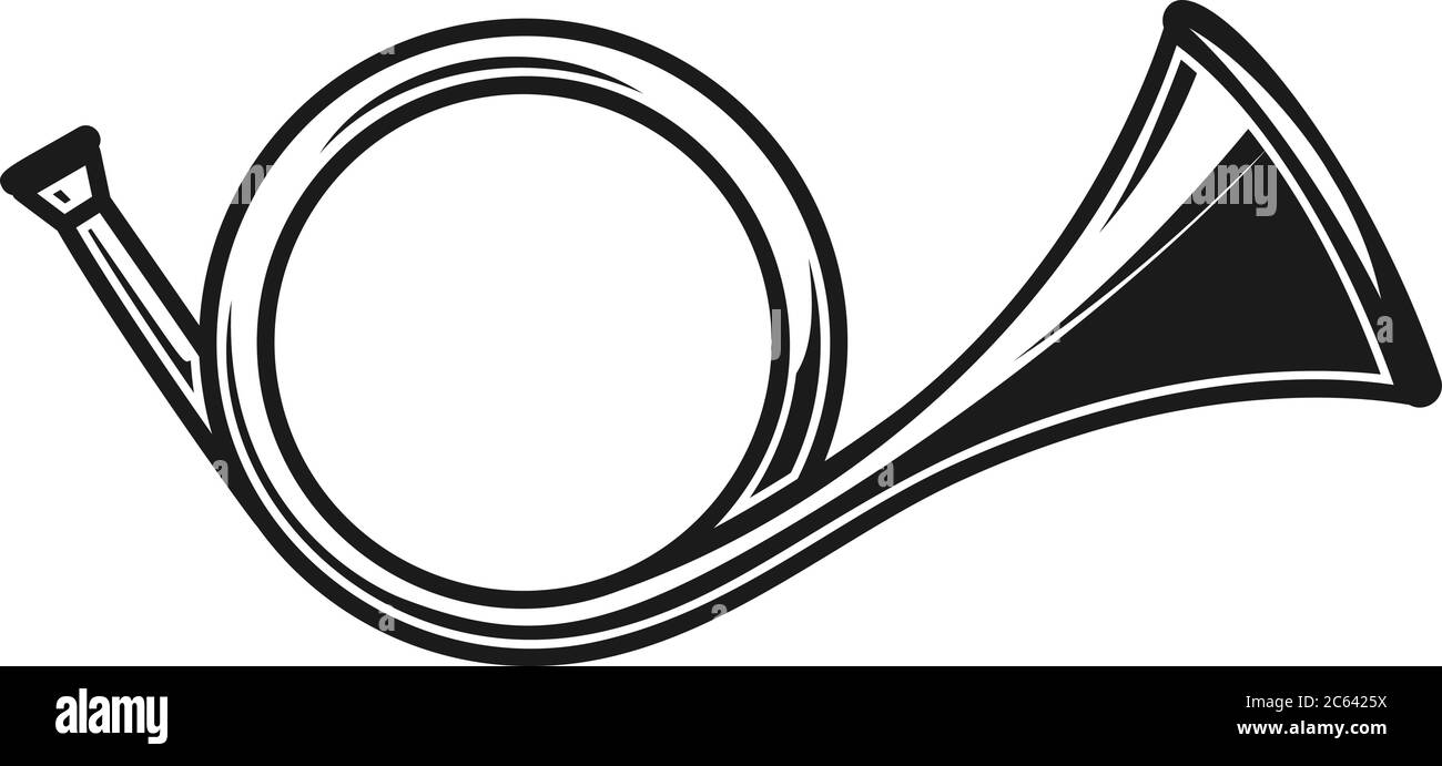 Brass hunting horn Stock Vector Images - Alamy