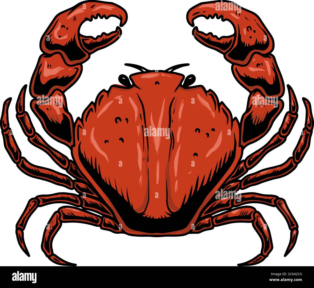 Illustration of crab in engraving style isolated on white background ...