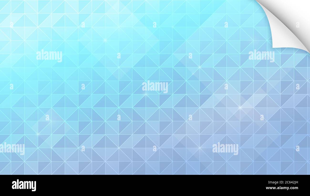 Abstract background of turquoise, light blue and purple triangles with ...