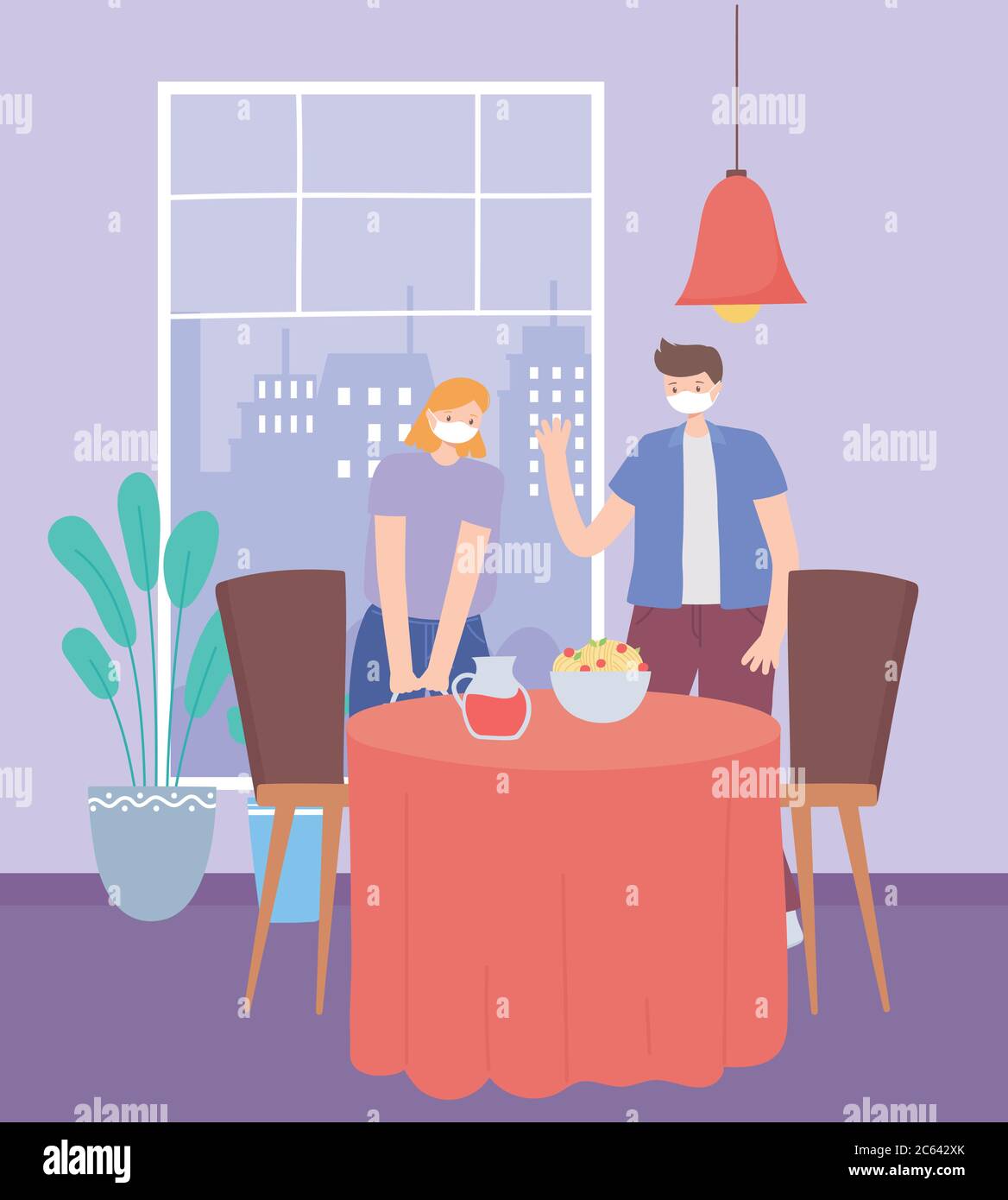 restaurant social distancing, people keep a safe distance, covid 19 ...