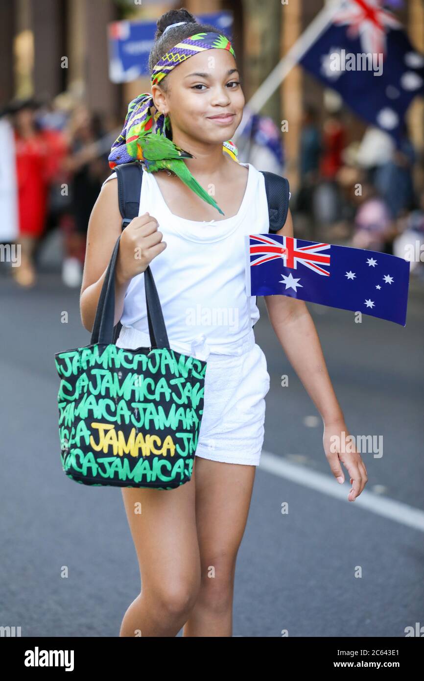 ADELAIDE, SOUTH AUSTRALIA January 26, 2020: Australia Day 2020 parade ...