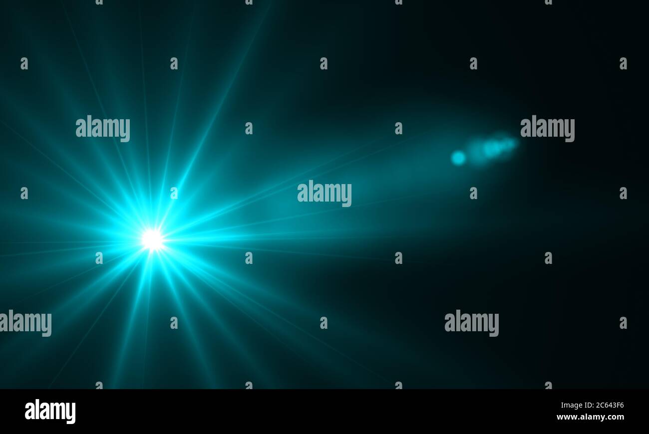 star with lens flare and bokeh effect made in 3d software Stock Photo ...