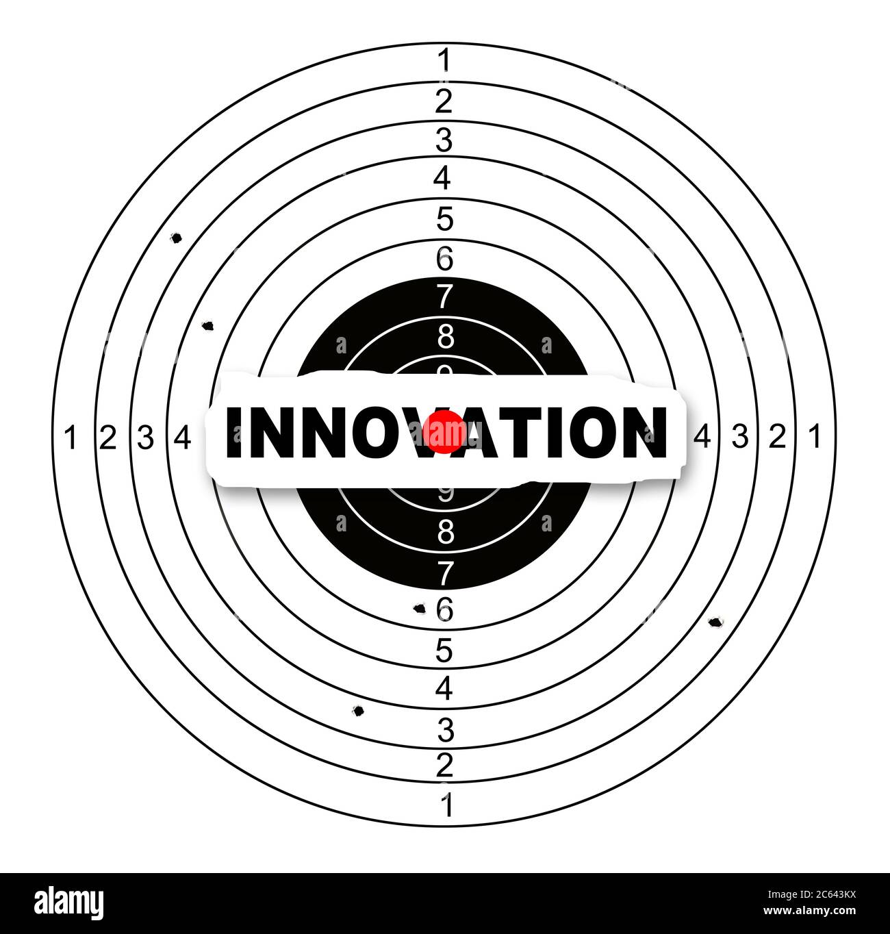 Innovation target made in 2d software Stock Photo - Alamy