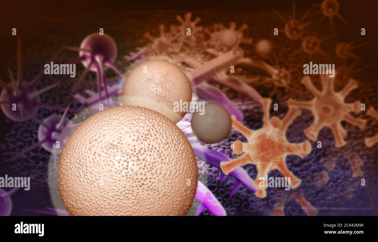 cancer cell made in 3d software Stock Photo - Alamy