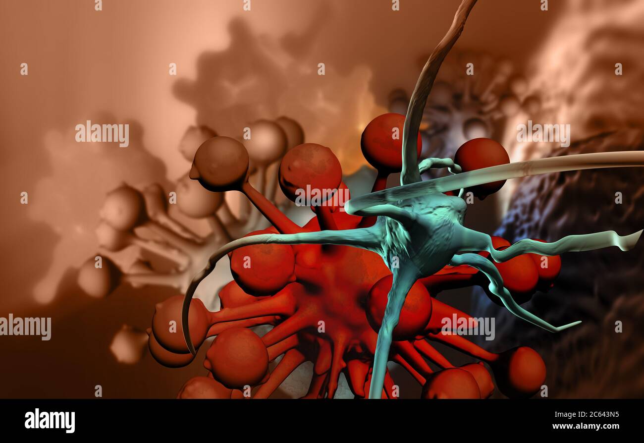 cancer cell made in 3d software Stock Photo - Alamy