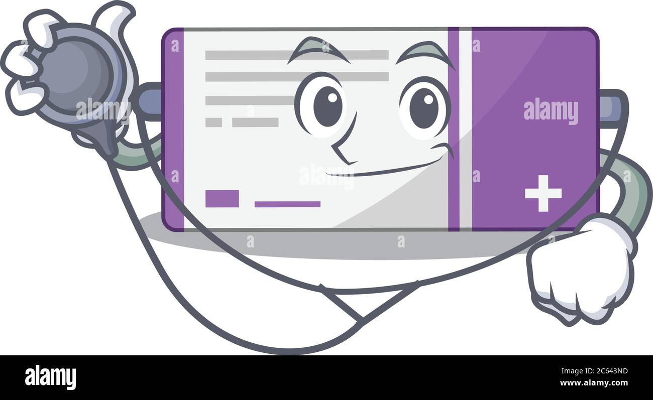 A dedicated medicine box doctor caricature design working with tools ...