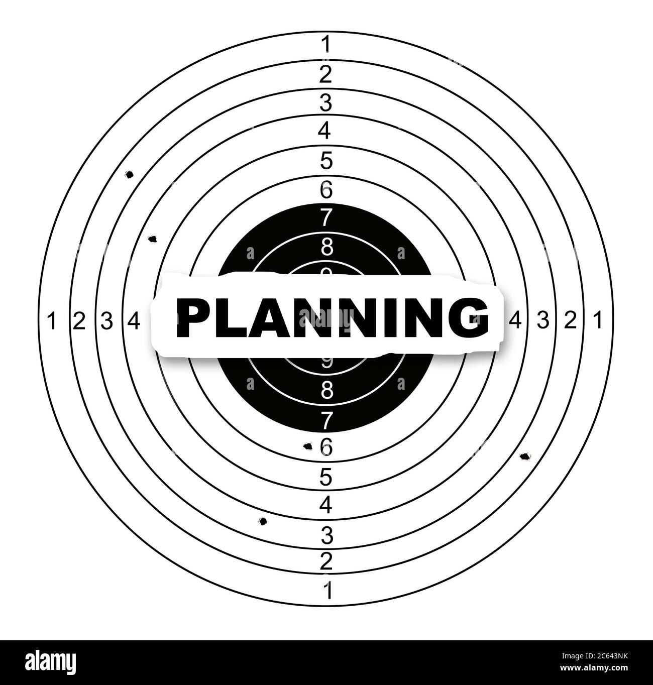 Planning target made in 2d software Stock Photo - Alamy