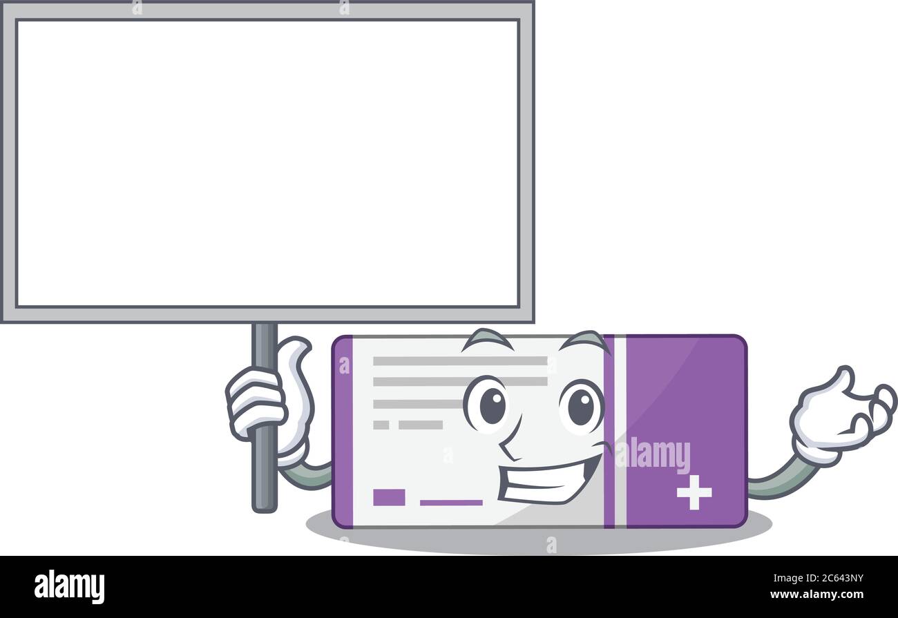 sweet Mascot design of medicine box bring a board Stock Vector Image ...