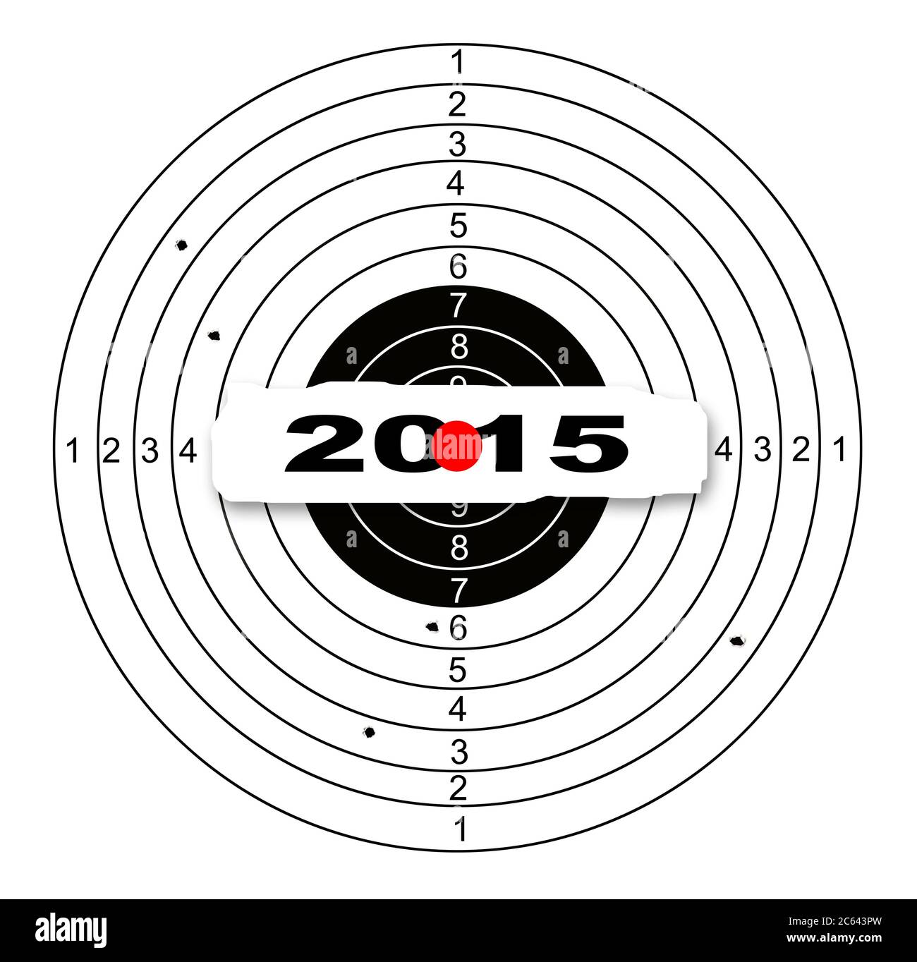 Shooting target with word 2015 made in 2d software Stock Photo - Alamy