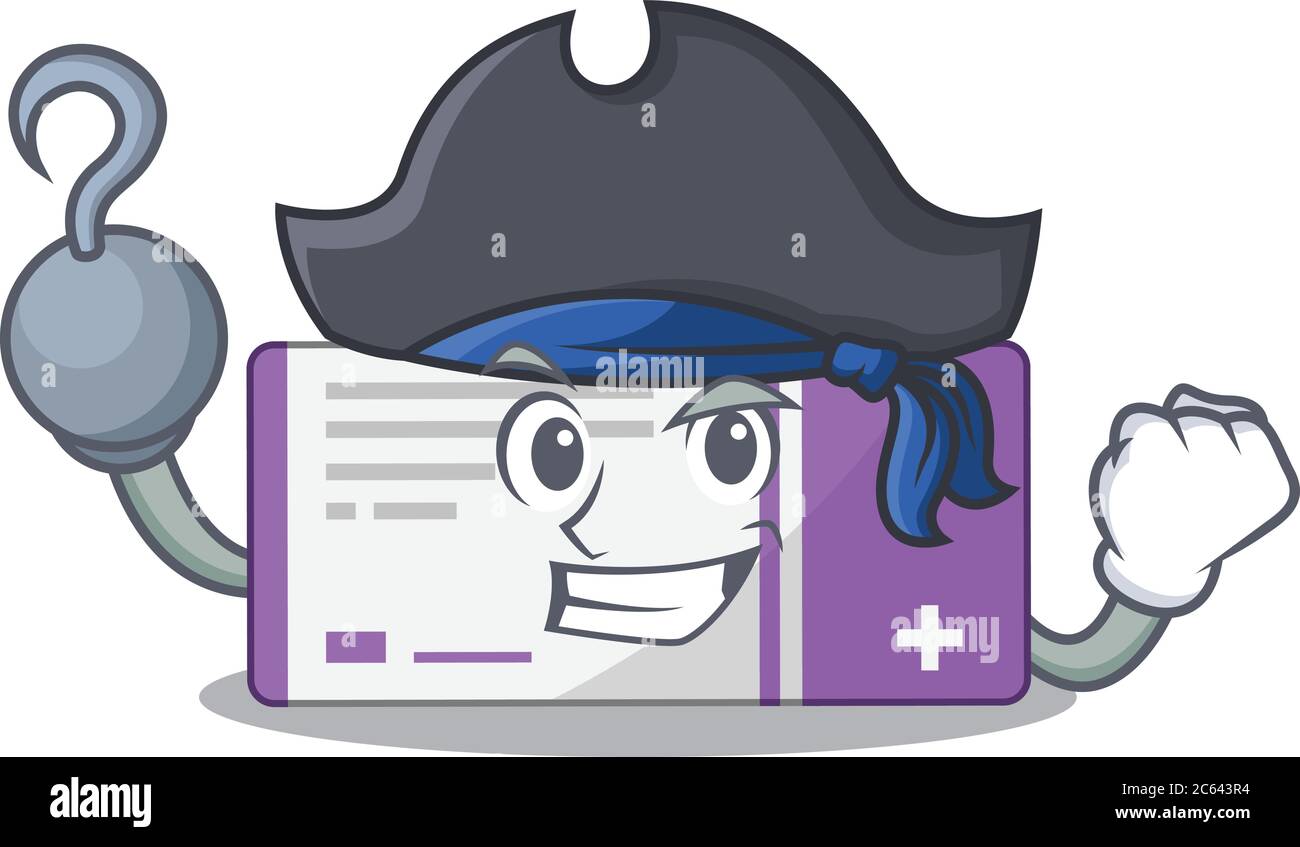 one hook hands Pirate character medicine box cartoon design Stock ...