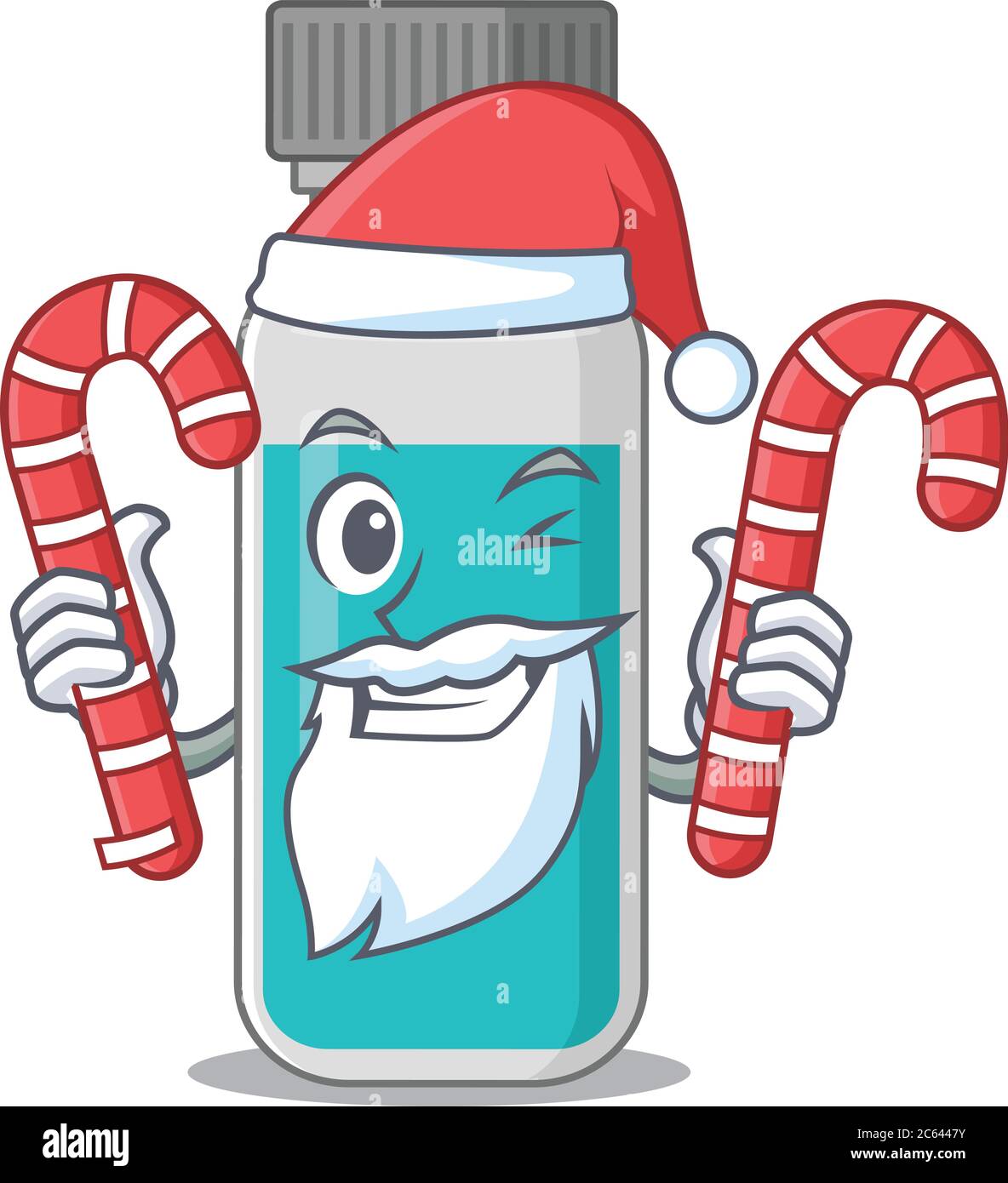 Medical test bottle dressed in Santa Cartoon character with Christmas ...
