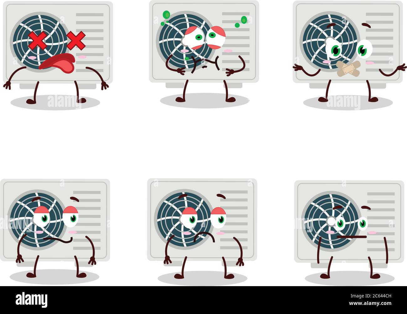 Air conditioner cartoon character with nope expression Stock Vector ...