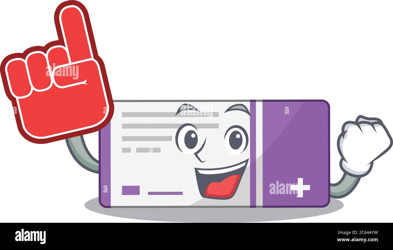 Medicine box in cartoon picture design with Foam finger Stock Vector ...