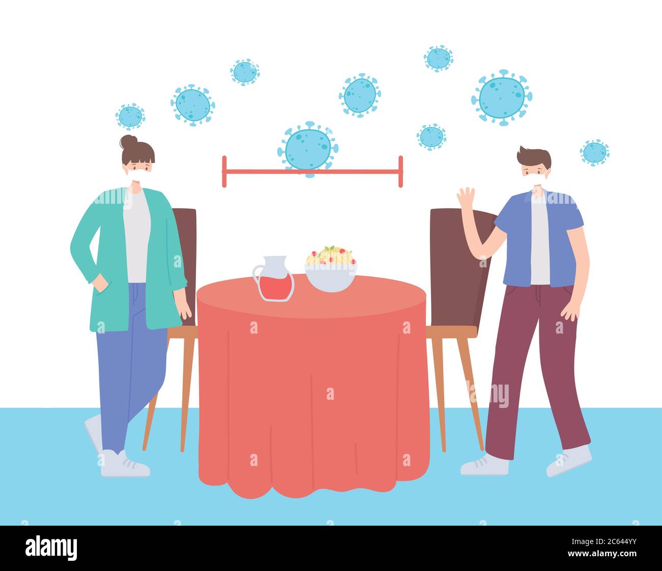 restaurant social distancing, people eating distance from each other to ...