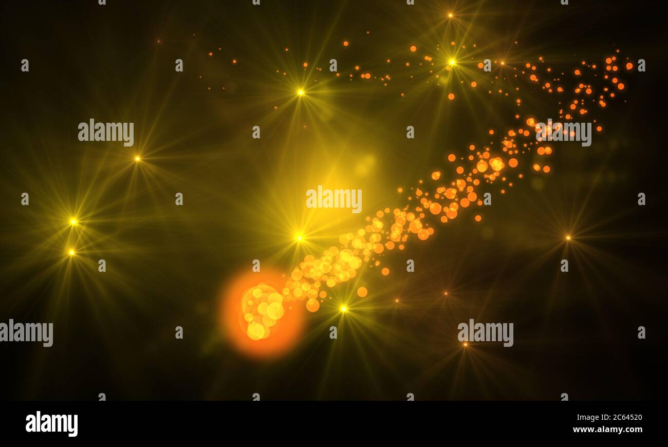 star with lens flare and bokeh effect made in 3d software Stock Photo ...