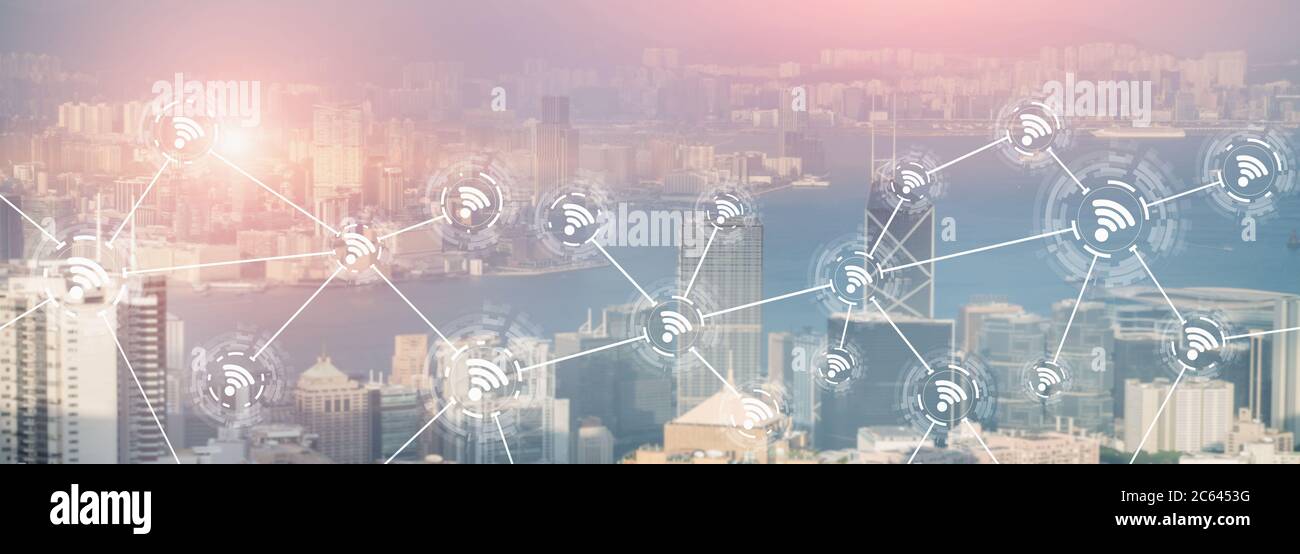 Wifi city communication technology fast internet connection 5g wireless ...