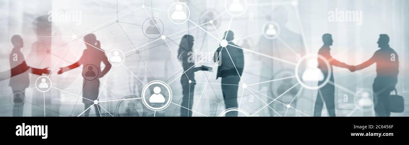 Human network map or people connection. Panoramic banner 2020 Stock ...