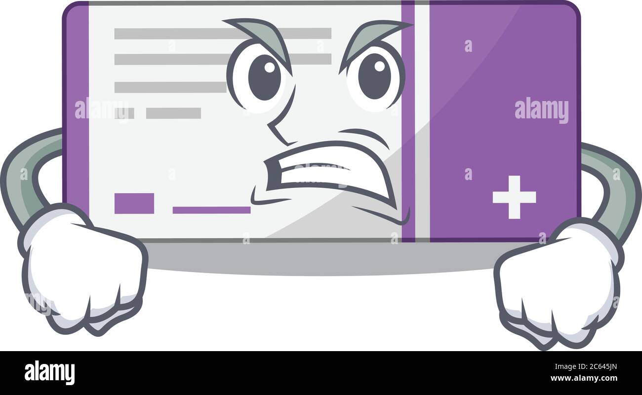 A cartoon picture style of medicine box having a mad face Stock Vector ...