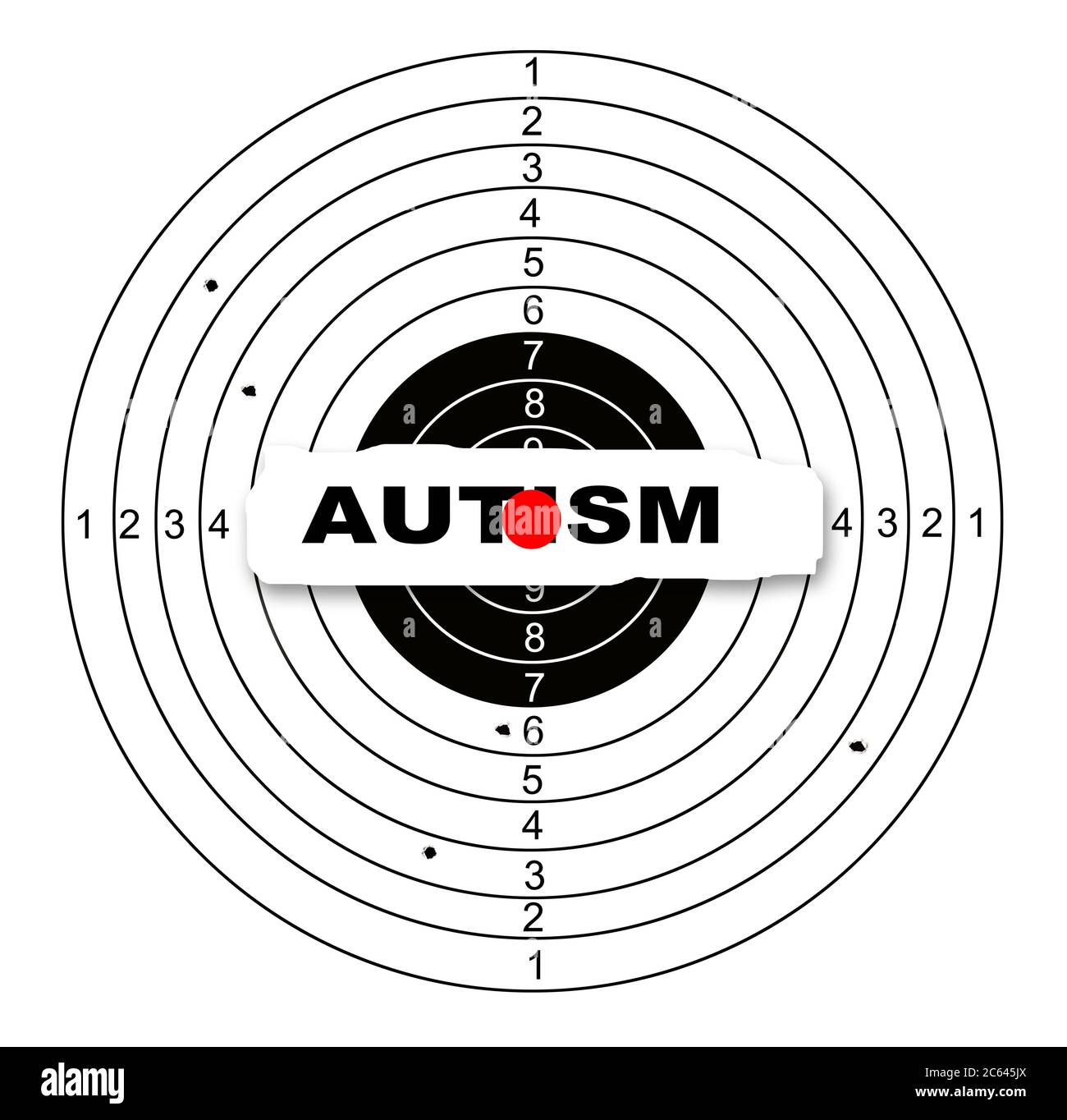 Shooting target with word AUTISM made in 2d software Stock Photo - Alamy