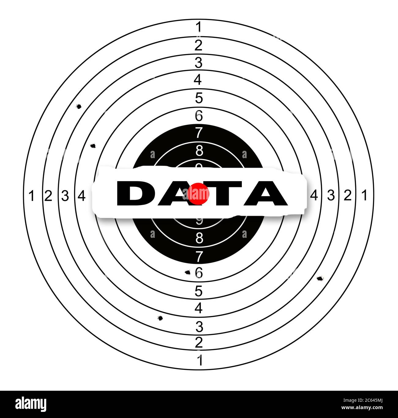 Shooting target with word data made in 2d software Stock Photo - Alamy