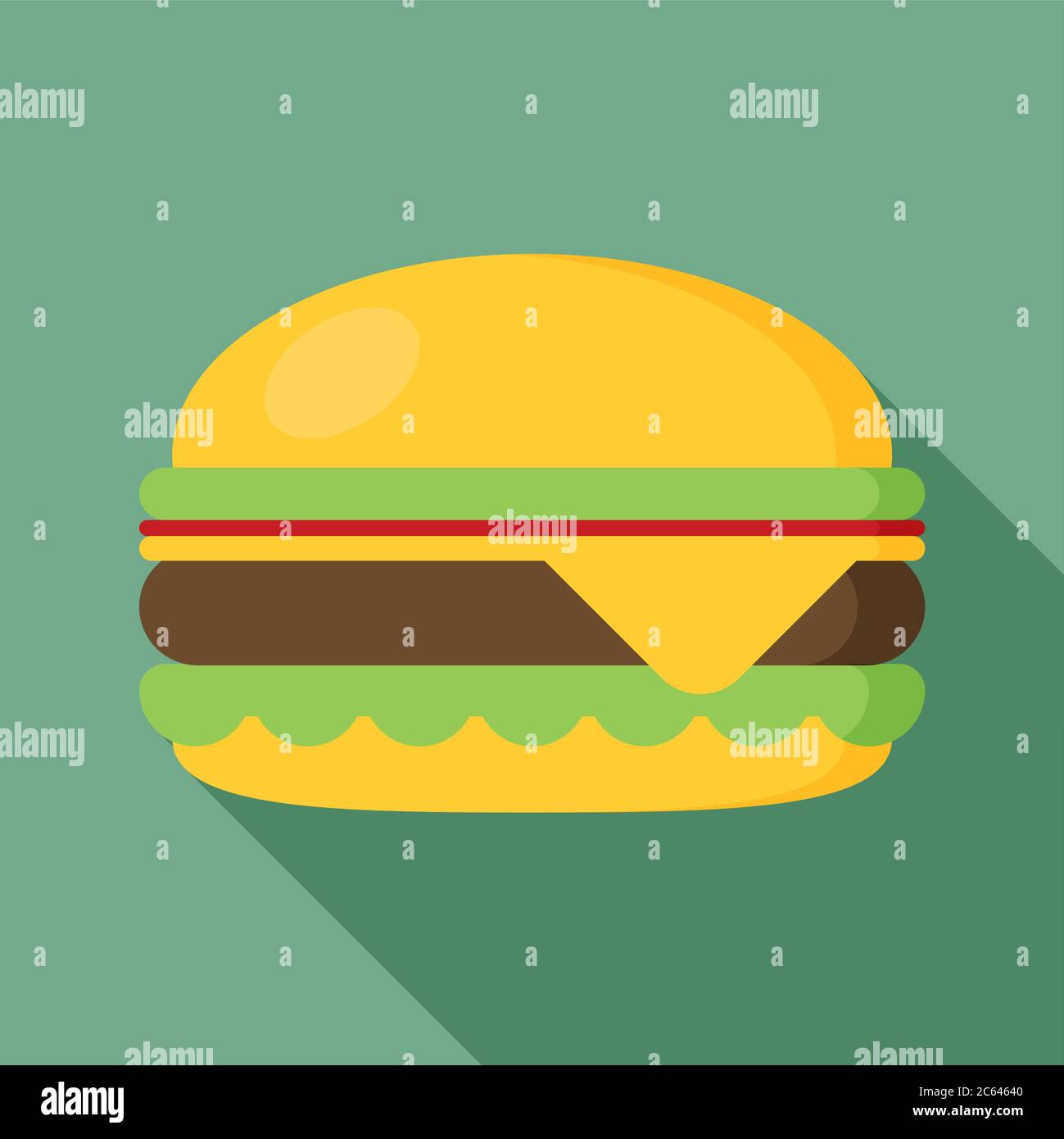 hamburger icon with long shadow. flat style vector illustration Stock ...
