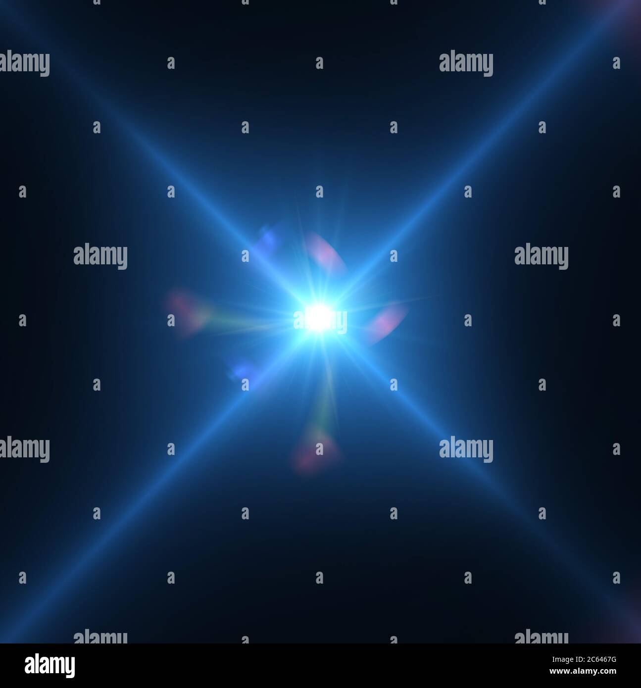 star with lens flare and bokeh effect made in 3d software Stock Photo ...