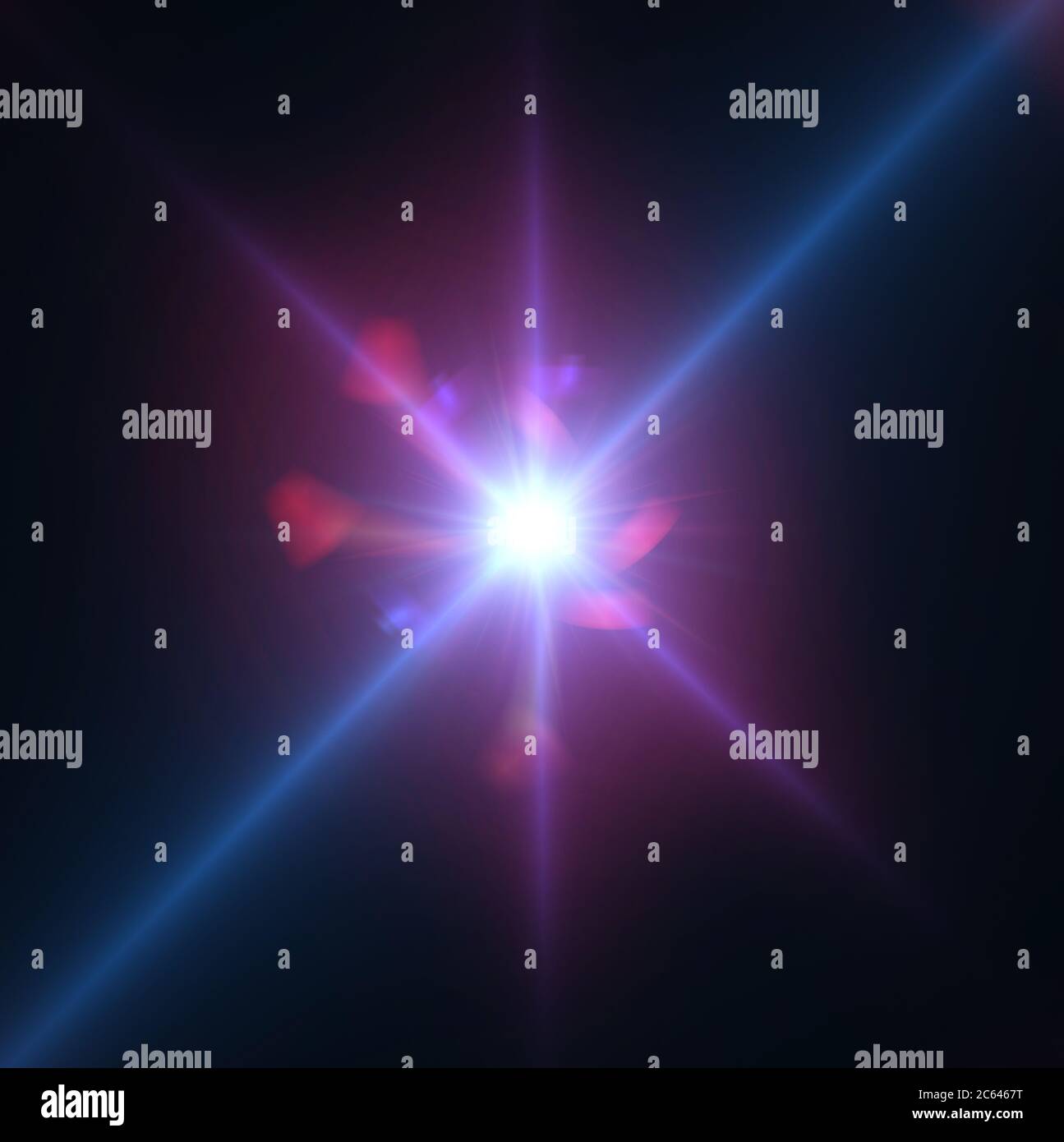 star with lens flare and bokeh effect made in 3d software Stock Photo ...