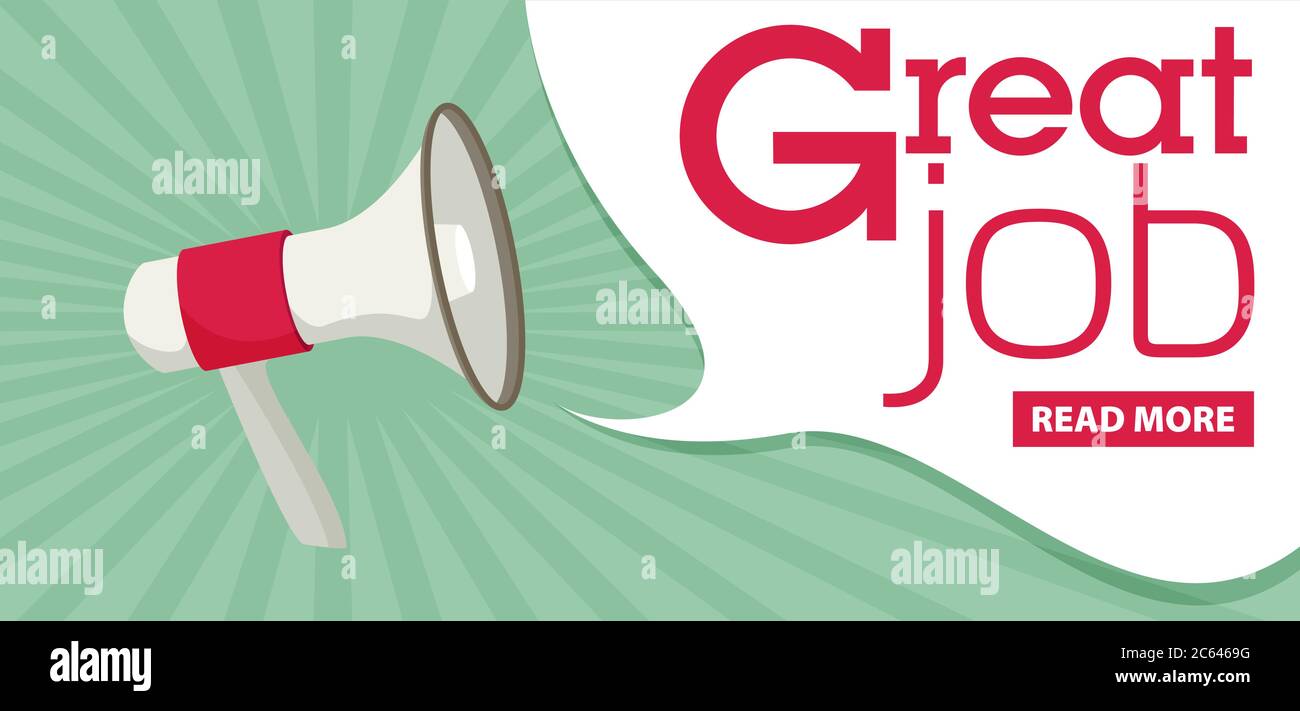 Loudspeaker great job. Vector flat illustration Stock Vector Image ...