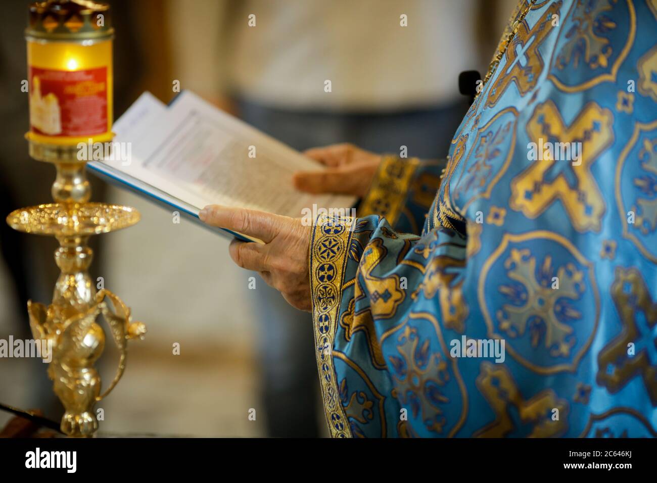 Bucharest, Romania - May 24, 2020: Details of an Orthodox priest ...