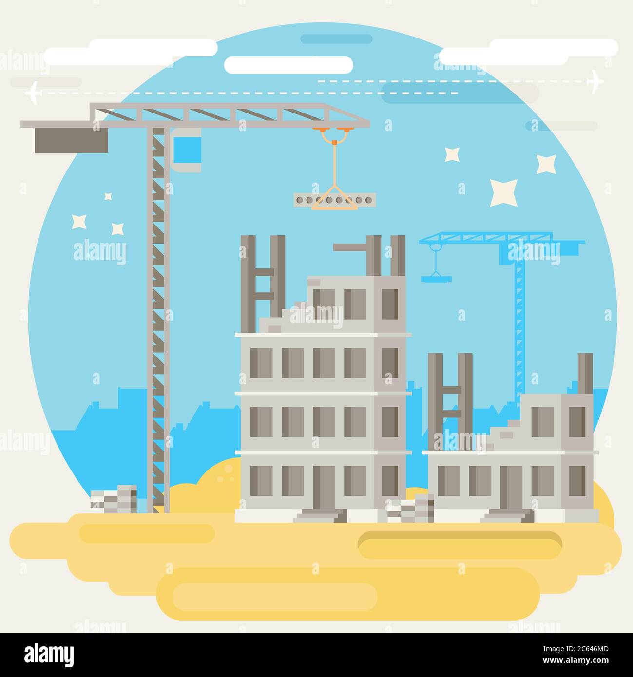 Building a house. Vector flat illustration Stock Vector Image & Art - Alamy