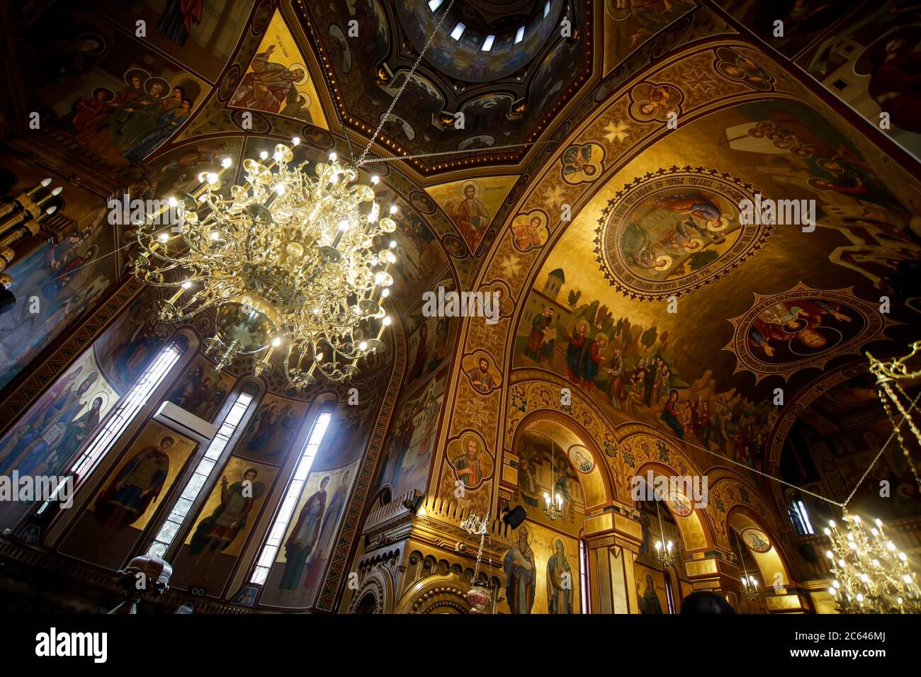 Bucharest, Romania - May 24, 2020: Interior of an Orthodox church Stock ...