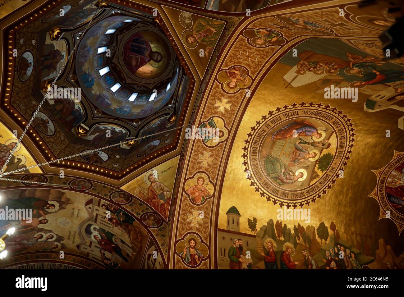 Bucharest, Romania - May 24, 2020: Interior of an Orthodox church Stock ...